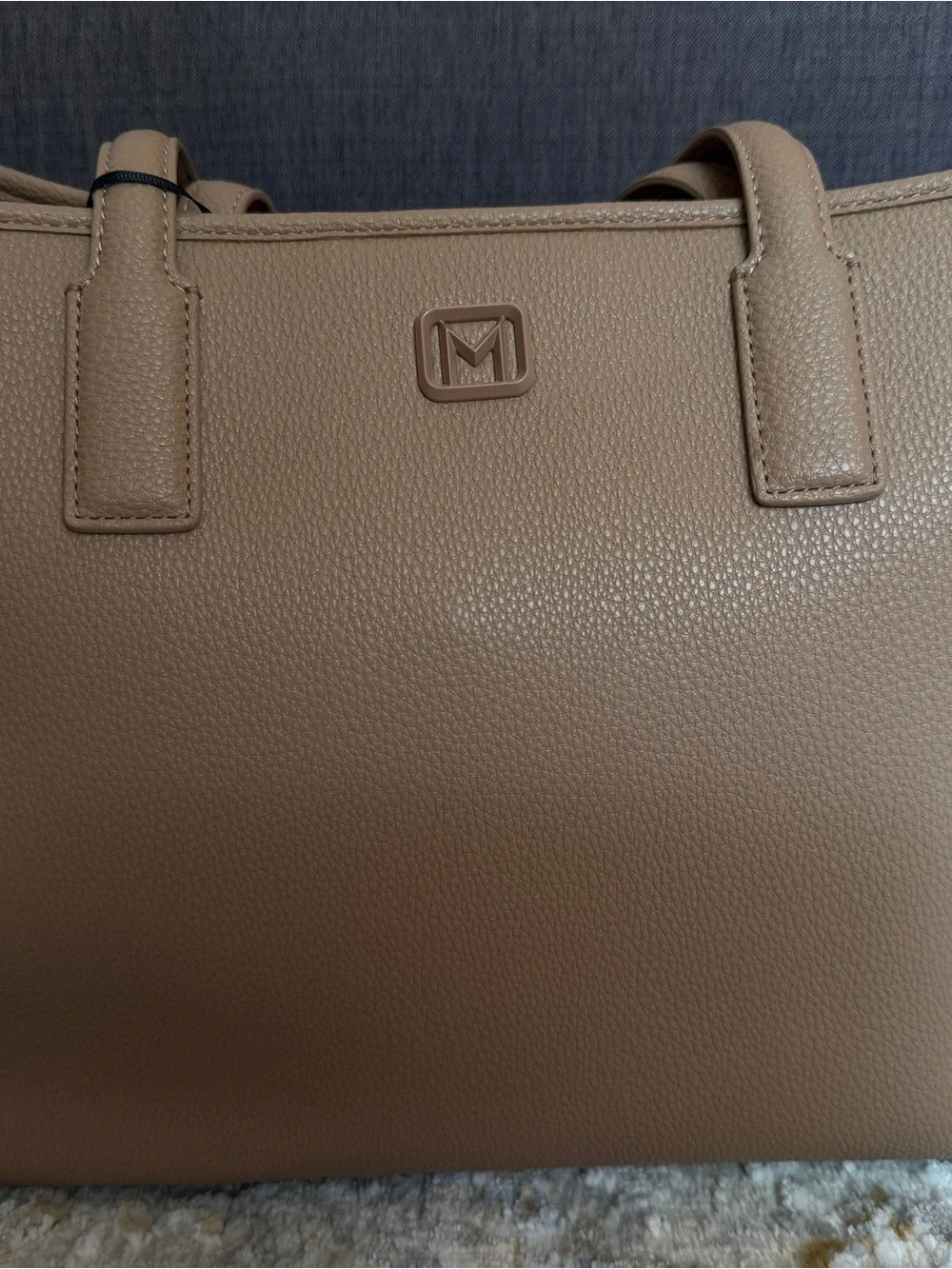Modella | Bags | Beigetan Leather Ziptop Tote | Poshmark